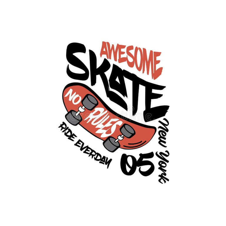 Awesome Skate Board Vector Graphic Design Stock Illustrations – 29 ...