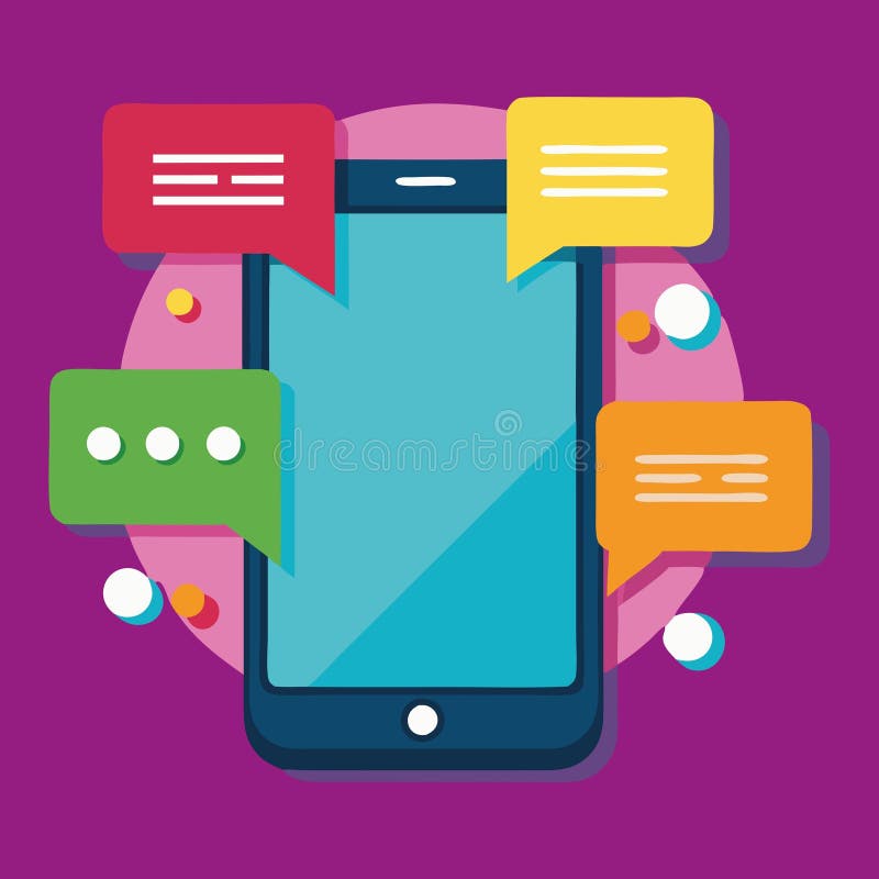 Awesome Smartphone , Chatting Sms App Template Bubbles. Stock ... Awesome Smartphone , Chatting Sms App Template Bubbles. Stock ...