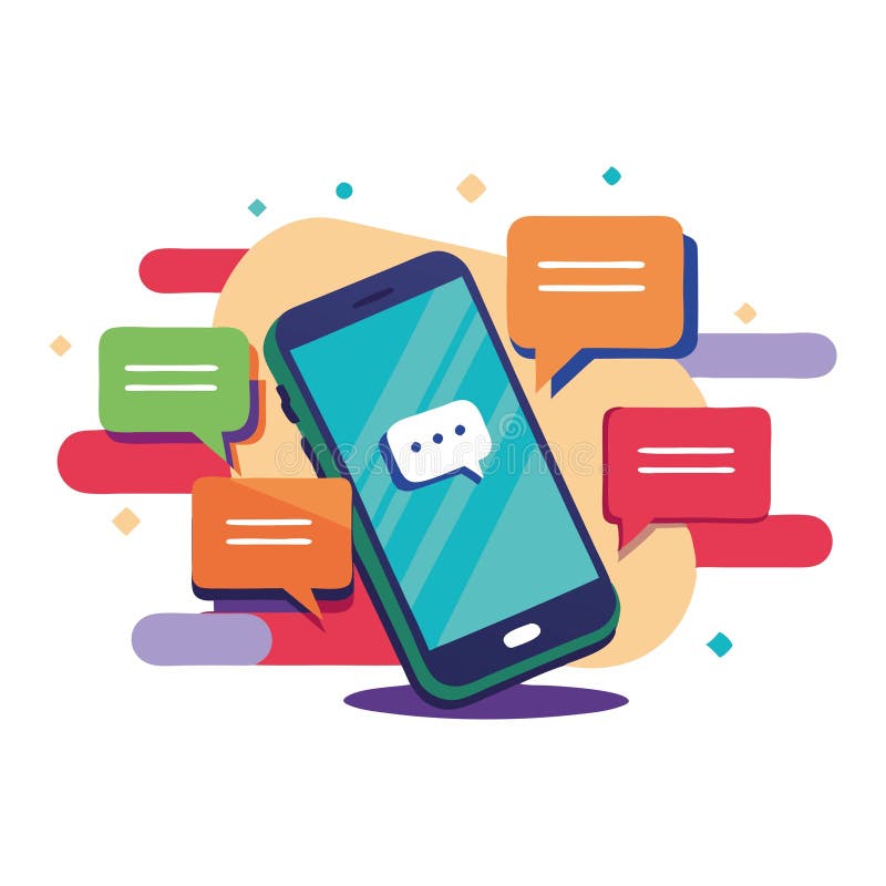 Awesome Smartphone , Chatting Sms App Template Bubbles. Stock Vector ... Awesome Smartphone , Chatting Sms App Template Bubbles. Stock Vector ...