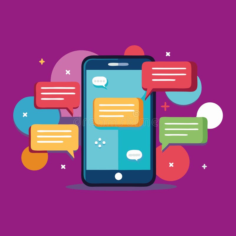 Awesome Smartphone , Chatting Sms App Template Bubbles. Stock ... Awesome Smartphone , Chatting Sms App Template Bubbles. Stock ...
