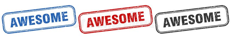 Awesome Square Isolated Sign Set. Awesome Stamp Stock Vector ...