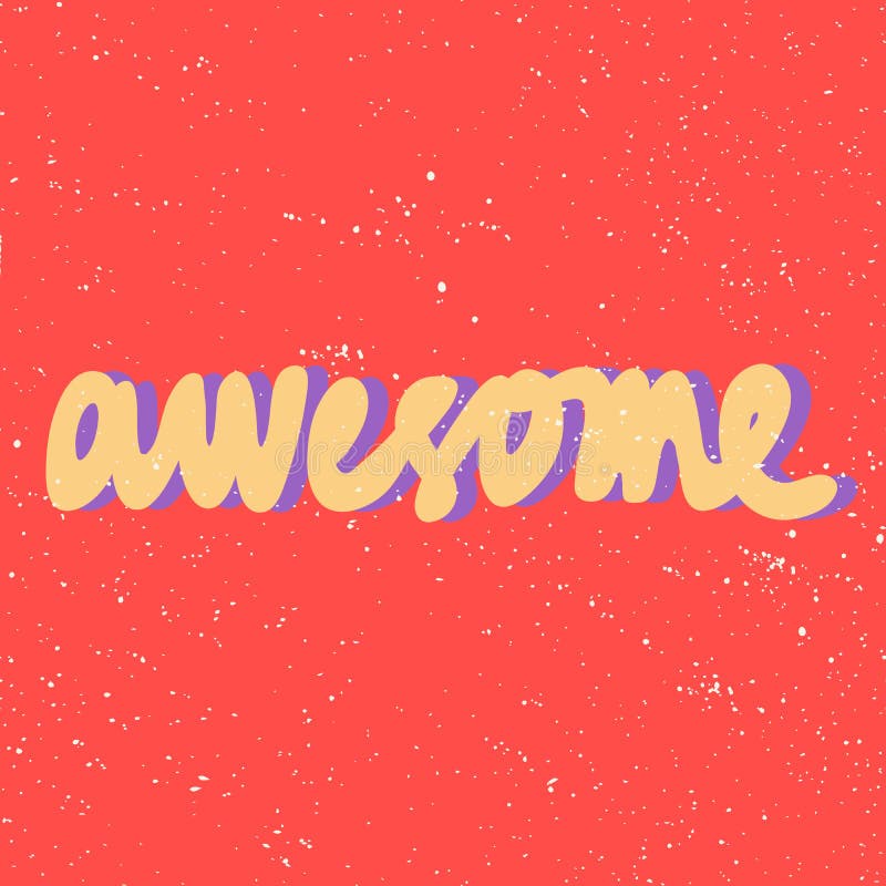 Awesome sticker. stock vector. Illustration of website - 158776057