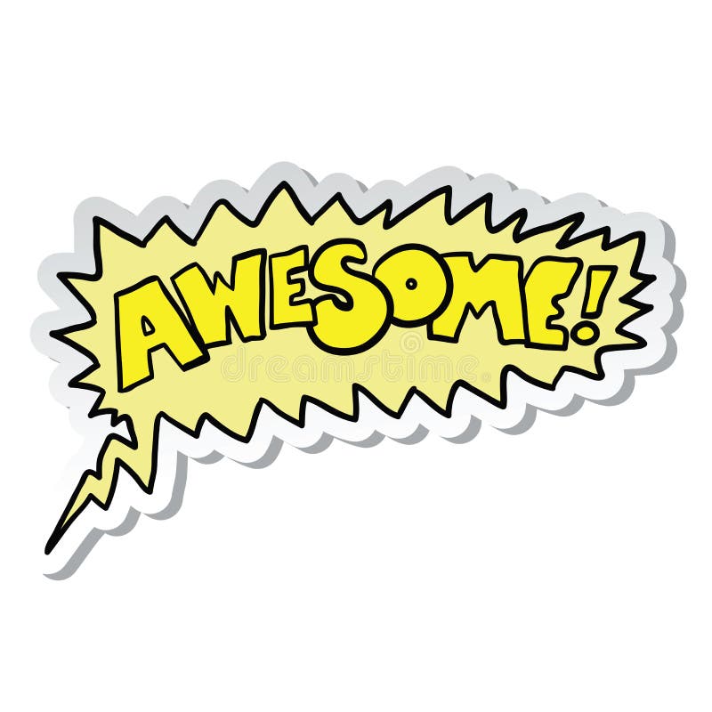 Sticker Of A Cartoon Word Awesome Stock Vector - Illustration of ...