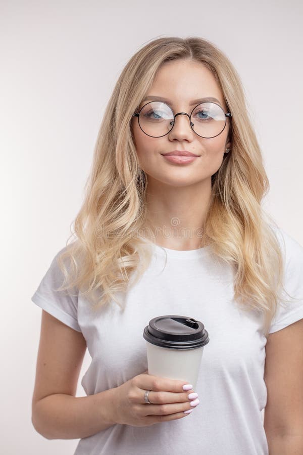 Awesome Student is Drinking Coffe while Noon Recess Stock Photo - Image ...