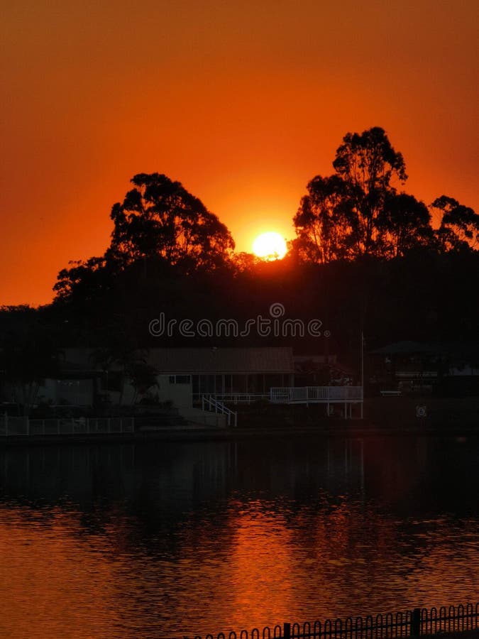 Sunset at Gold Coast stock photo. Image of horizon, afterglow - 206384546