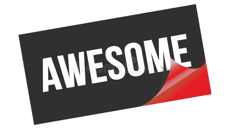 AWESOME Text on Black Red Sticker Stamp Stock Illustration ...