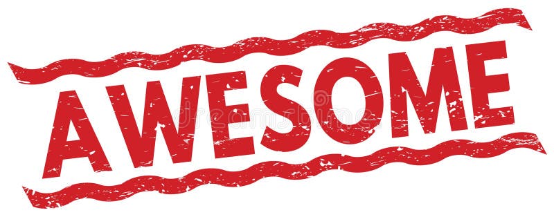 AWESOME Text on Red Lines Stamp Sign Stock Illustration - Illustration ...