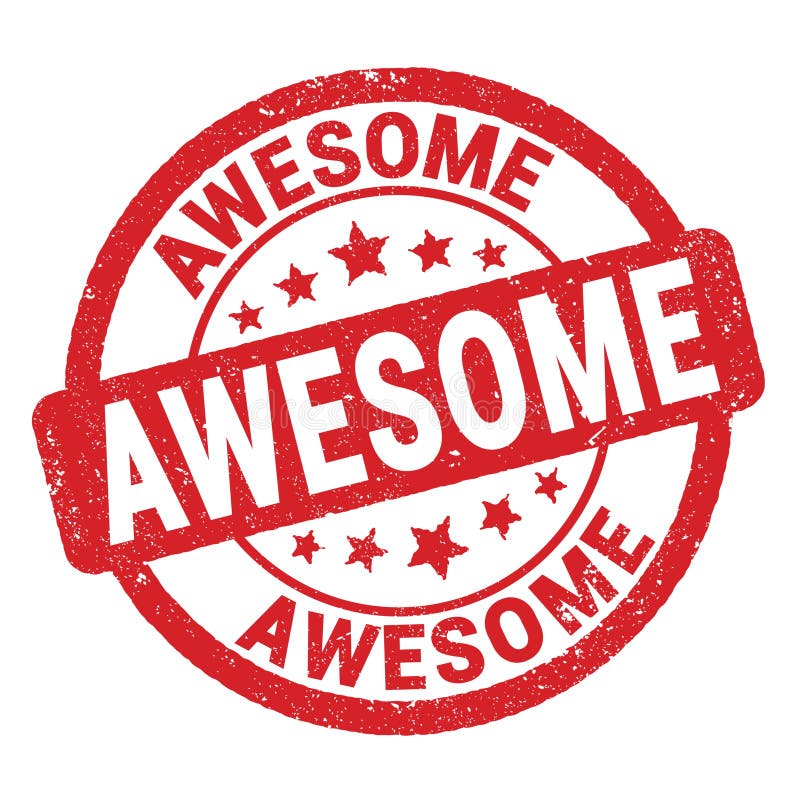 AWESOME Text Written on Red Round Stamp Sign Stock Illustration ...