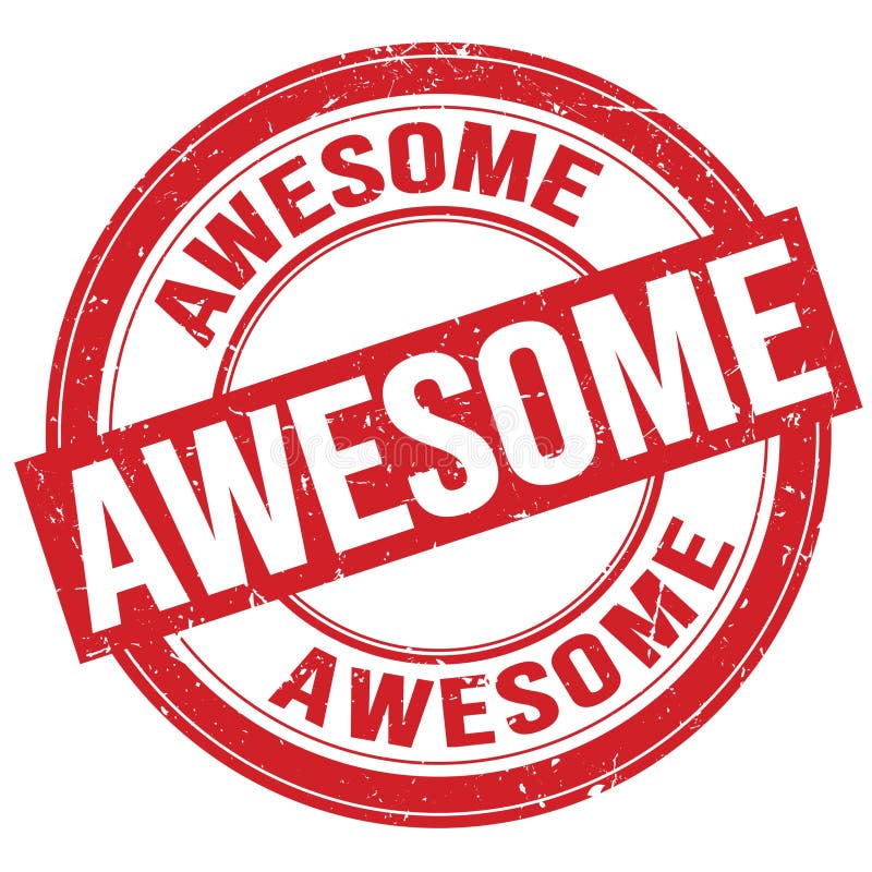 AWESOME Text Written on Red Round Stamp Sign Stock Illustration ...