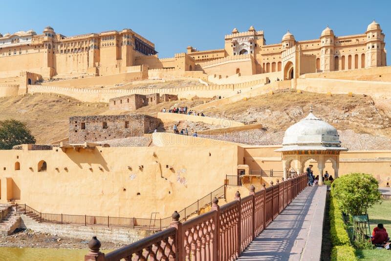 Awesome View of the Amer Fort and Palace, Jaipur, India Stock Image ...