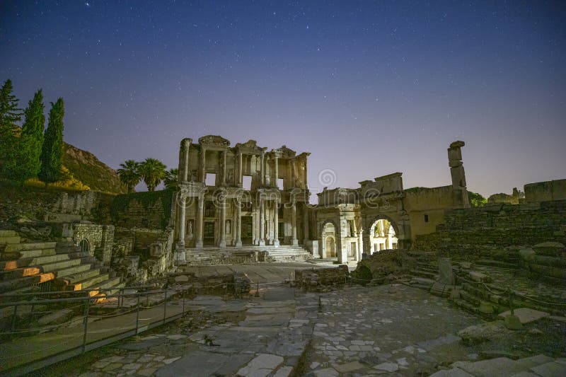 Awesome View of the Gate of Augustus and the Library of Celsus in ...