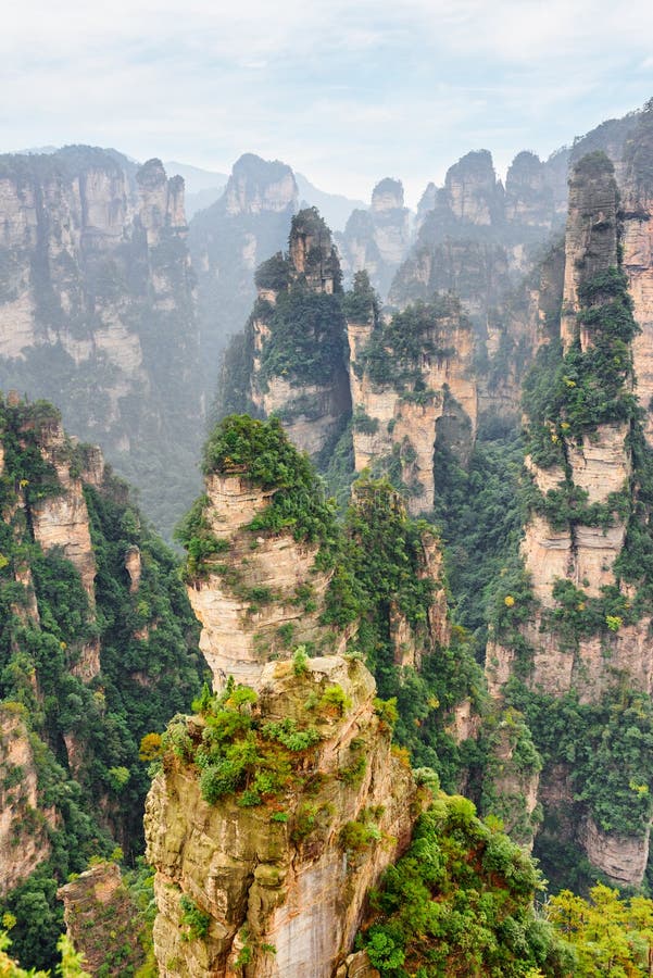 Awesome View of Quartz Sandstone Pillars (Avatar Mountains Stock Photo ...