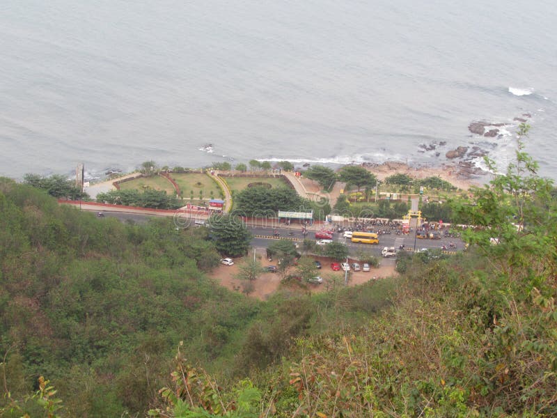 Awesome View of Sea Beach from Top of a Hill. Stock Photo - Image of ...