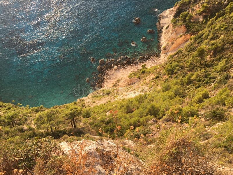 Awesome View from the Top of Rock, Zakynthos, Greece Stock Image ...
