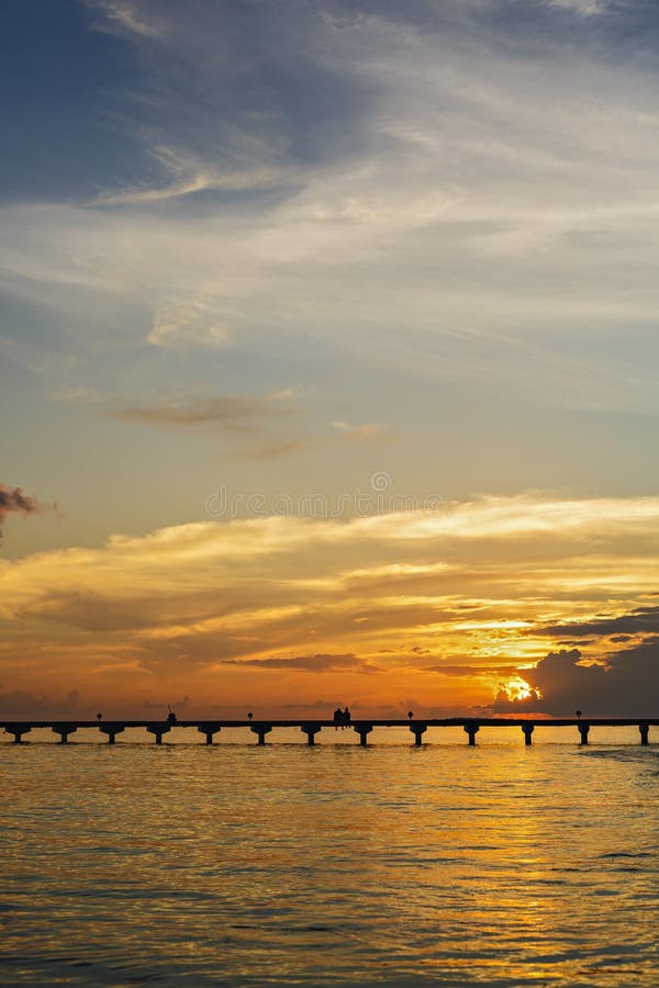 Awesome Vivid Sunset Over the Jetty Stock Image - Image of luxury ...
