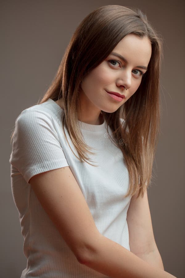 Awesome Young Model Posing To the Camera Stock Image - Image of face ...