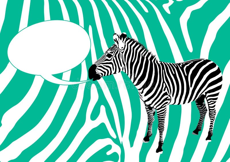 Awesome Zebra Illustration with a Blank Speech Bubble Stock ...