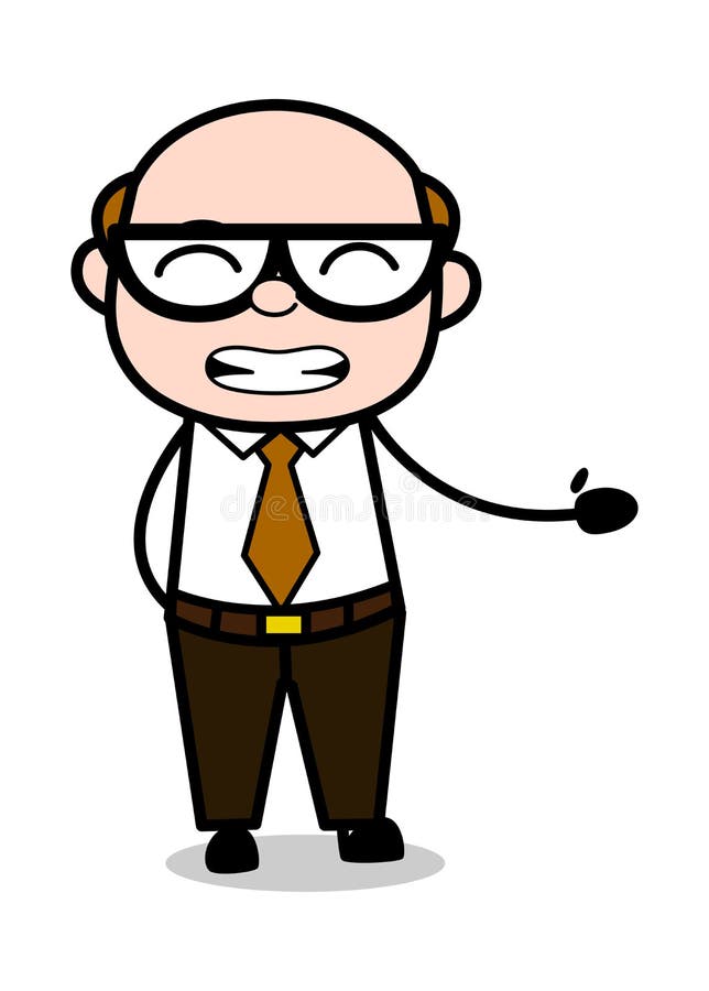 Awkward - Retro Cartoon Office Old Boss Man Vector Illustration Stock ...