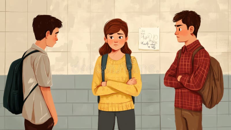 Awkward Teen Social Dynamics Illustration Stock Illustration ...