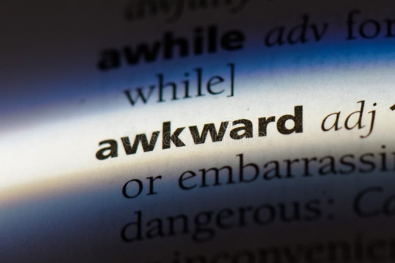 AWKWARD Text Written on Green School Board Stock Image - Image of ...