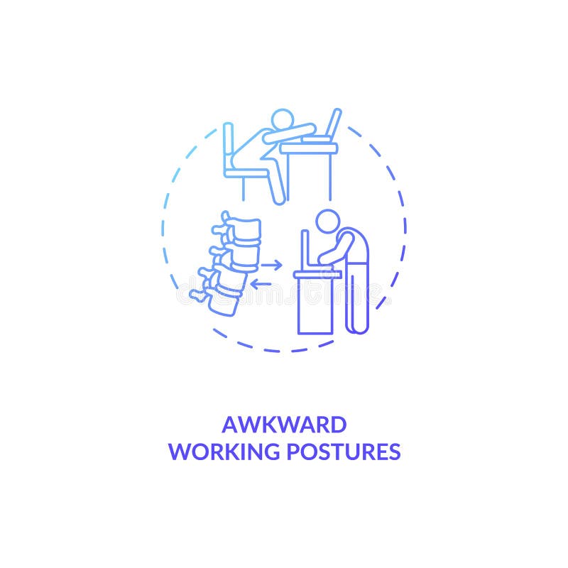 Awkward Working Postures Concept Icon Stock Vector - Illustration of ...