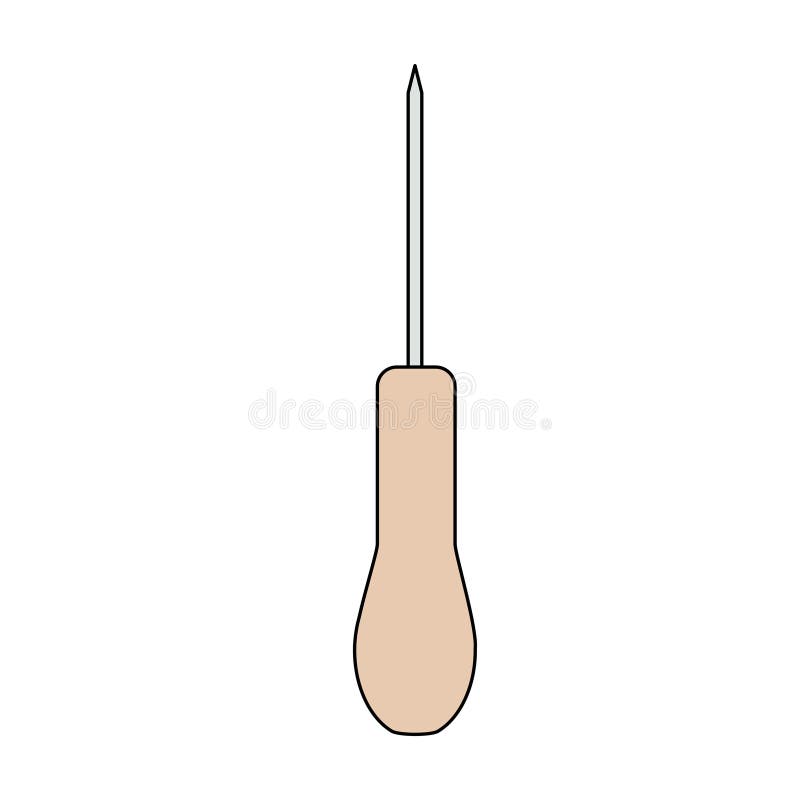Awl or Screwdriver Tool Icon, Doodle Style Vector Stock Vector ...