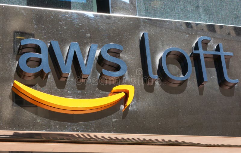 AWS Loft Sign on the Facade of Amazon Office for AWS Customers ...