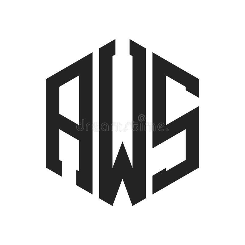 AWS Logo Design. Initial Letter AWS Monogram Logo Using Hexagon Shape ...