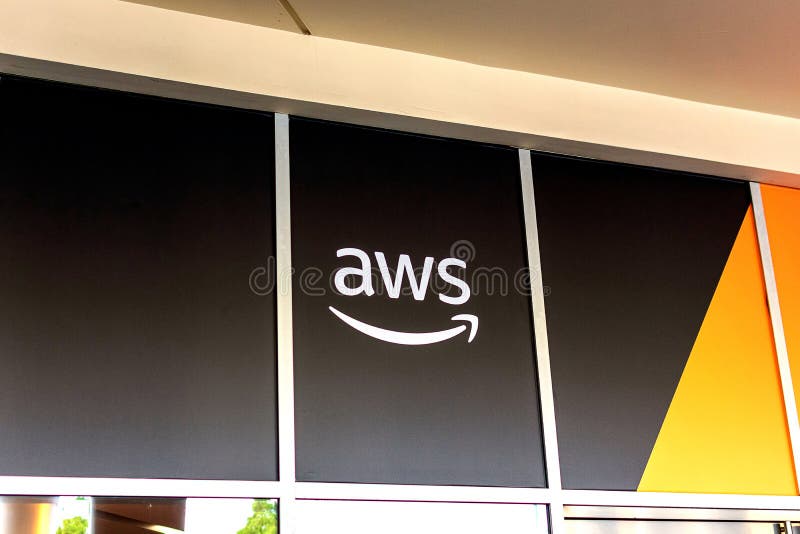 AWS Sign of Amazon Web Services Editorial Stock Image - Image of ...