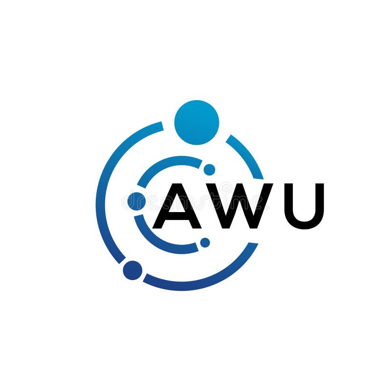 AWU Letter Logo Design on Black Background. AWU Creative Initials ...