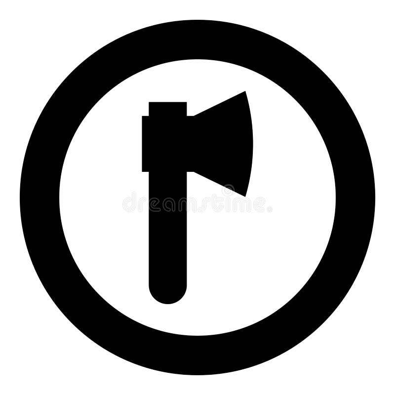 Ax Axe Icon in Circle Round Black Color Vector Illustration Solid ...