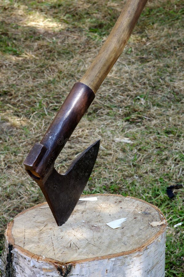 Ax chopping block stock photo. Image of chopping, equipment - 56420600