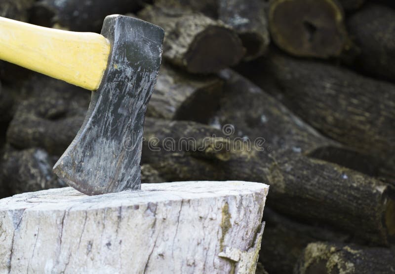 Ax on chopping block wood stock image. Image of sharp - 22017089