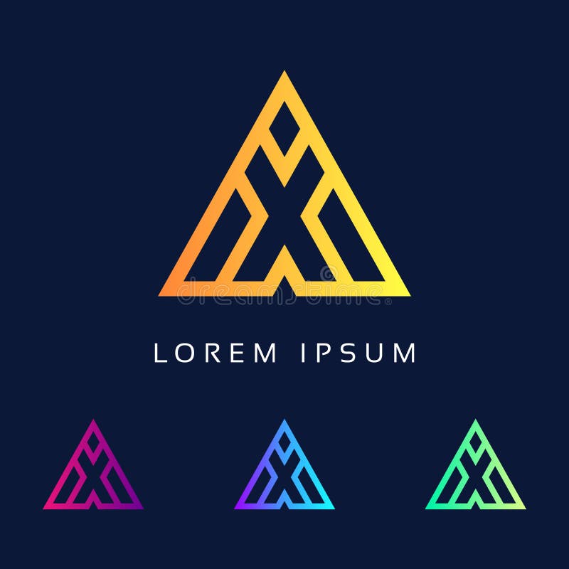 AX Letter Logo Design, Colorful Vector Monogram. Abstract Elegant ...