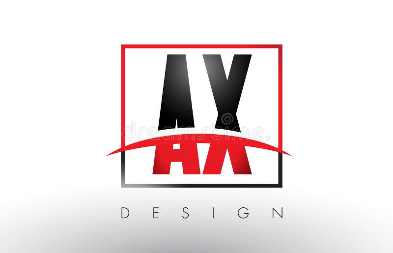 AX a X Logo Letters with Red and Black Colors and Swoosh. Stock Vector ...