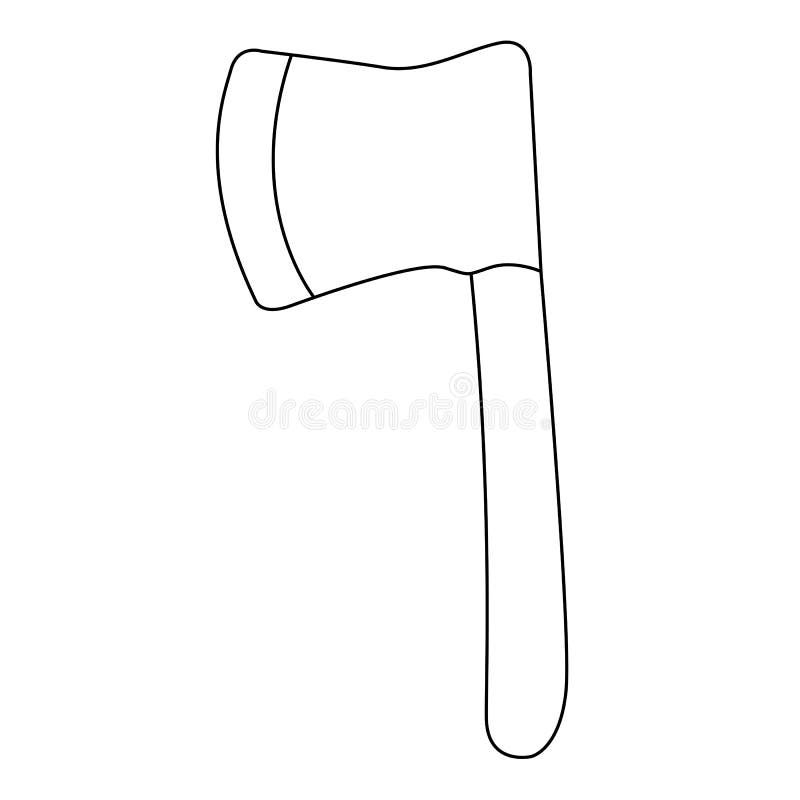 Ax Outline Vetor Em Fundo Branco Ilustração Stock - Ilustração de ...