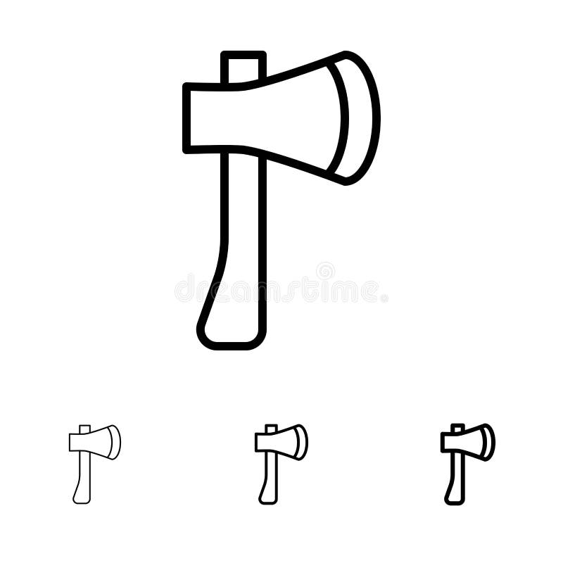 Ax, Ax Tool, Axe, Axe Tool, Building, Construction Bold and Thin Black ...