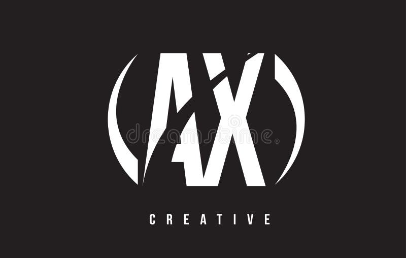 AX a X White Letter Logo Design with Black Background. Stock Vector ...