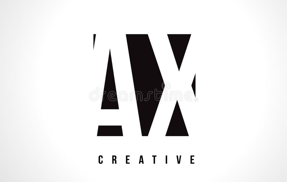 AX a X White Letter Logo Design with Black Square. Stock Vector ...