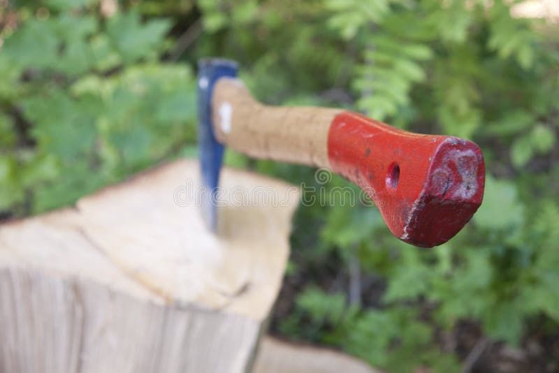 Ax in wood stock photo. Image of tool, back, chop, wood - 15566042