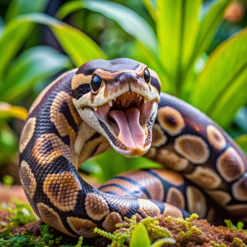 Axanthic Ball Python Angry Garden Stock Illustration - Illustration of ...