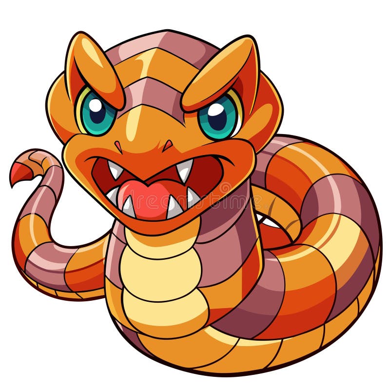 Axanthic Ball Python Angry Vector Kawaii Stock Vector - Illustration of ...