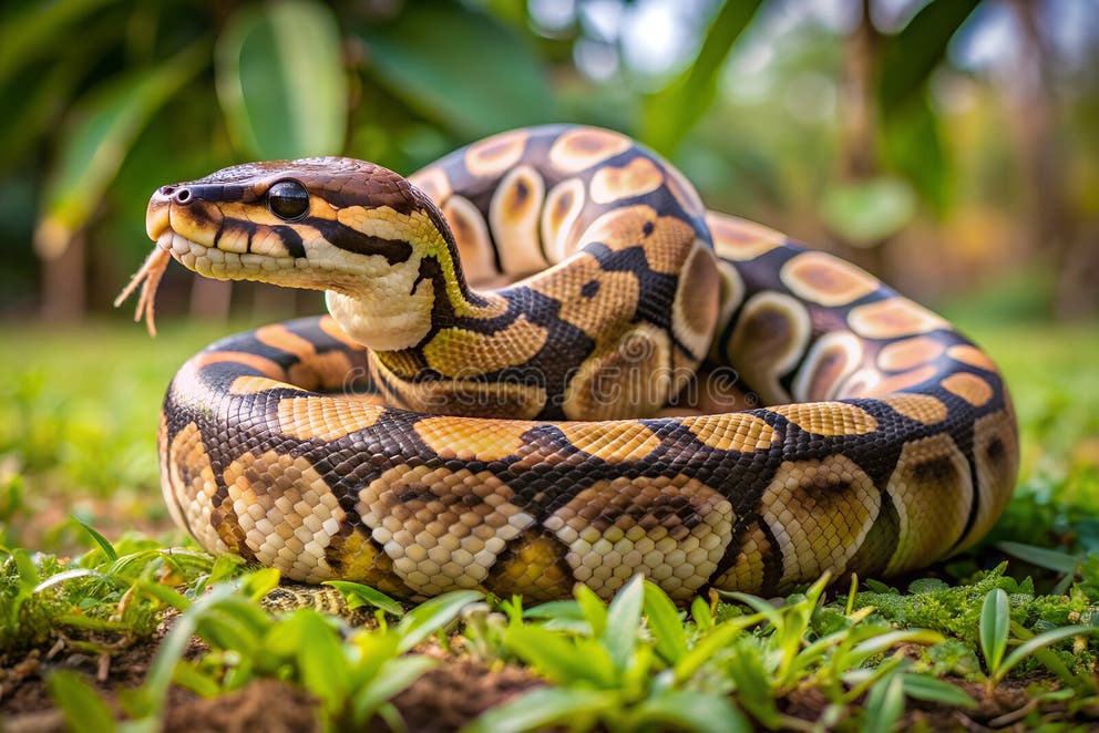 Axanthic Ball Python Stay Farm Stock Illustration - Illustration of ...