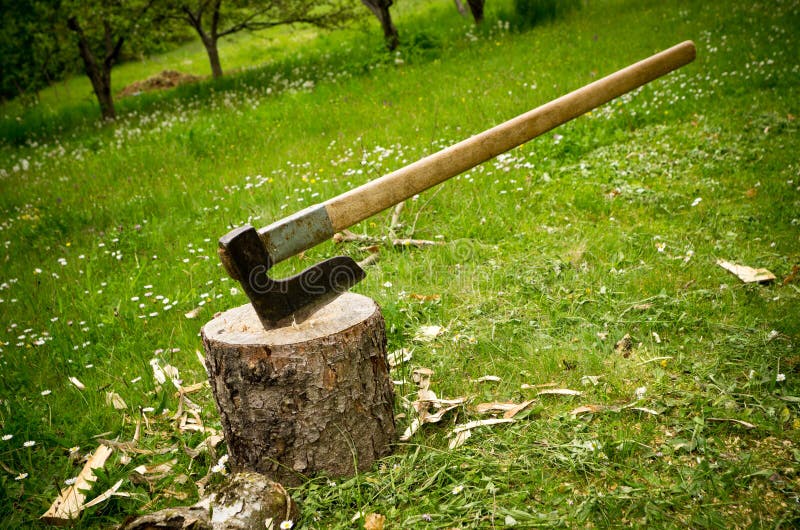 Axe head stock photo. Image of stove, trees, wood, warm - 23489444