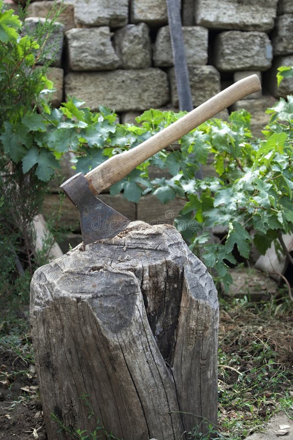 Axe stock photo. Image of summer, equipment, stump, vertical - 26348662