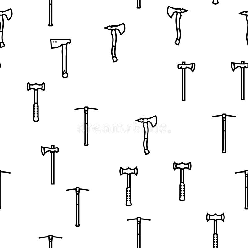 Axe Ax Hatchet Wood Weapon Vector Seamless Pattern Stock Illustration ...