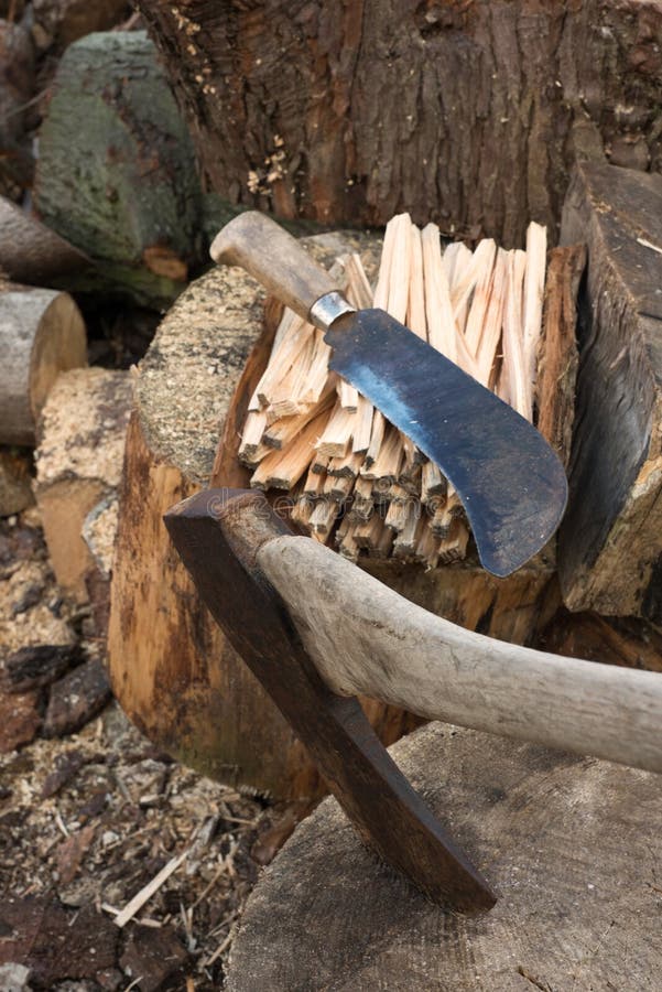 Axe and Billhook Machete stock image. Image of heap, rural - 80268027