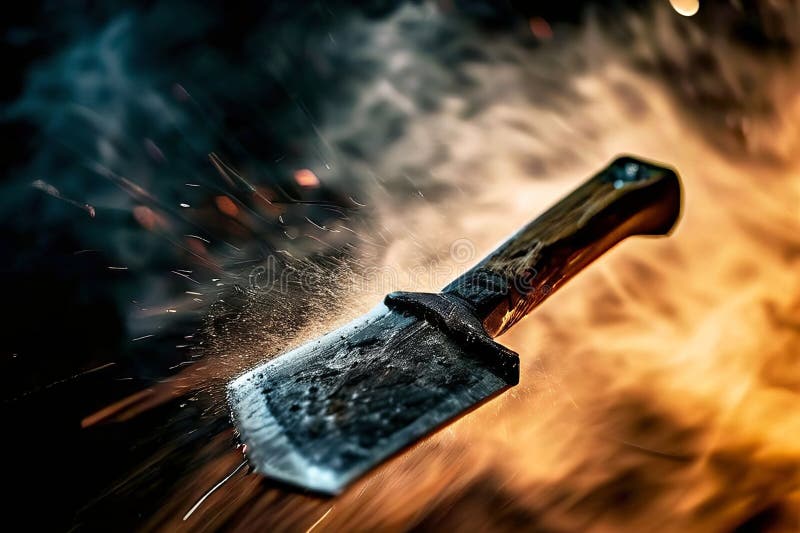 Axe in a Blur an Axe Moving Slowly through the Air with a Blurre Stock ...