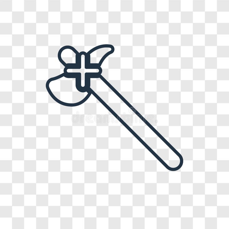 Axe Concept Vector Linear Icon Isolated on Transparent Background, Axe ...