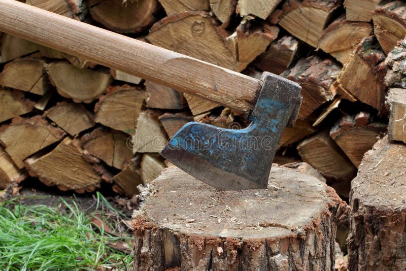 Axe for firewood splitting stock photo. Image of equipment - 101236600